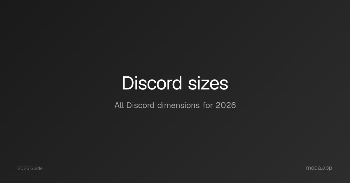 Discord Sizes — All Image Dimensions for 2026 | Moda